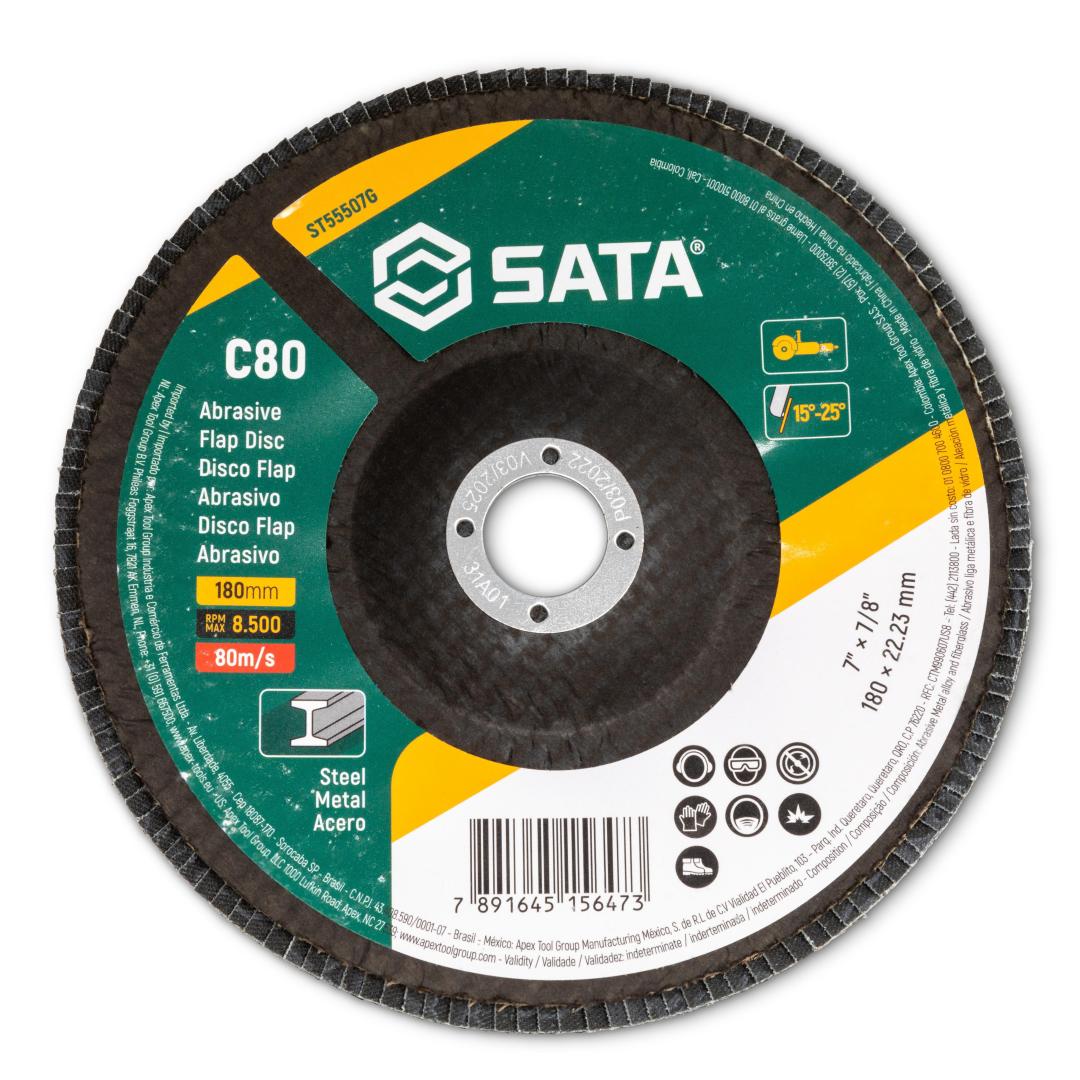 Disco Flap Abrasivo Metal 7" C80 - SATA Brasil